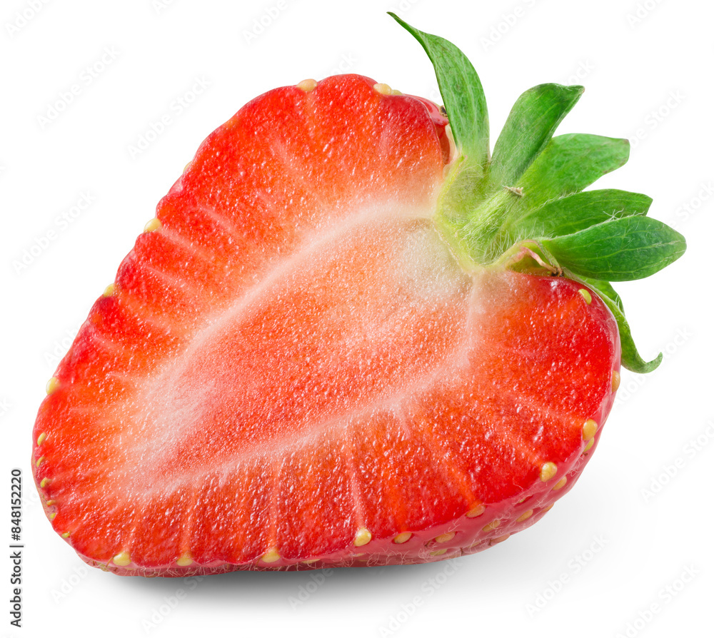 Strawberry half isolated png. Strawberry half top view on transparent ...
