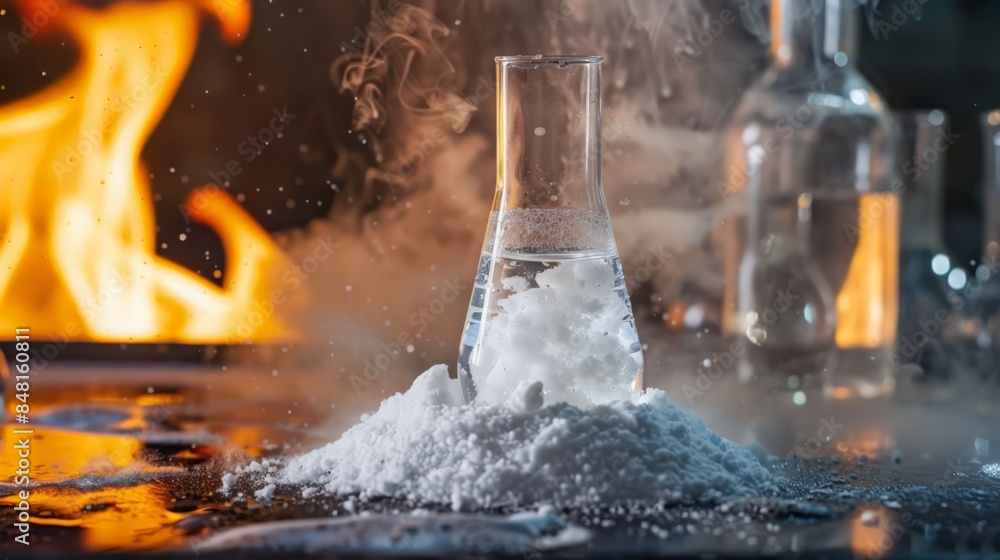 An experiment demonstrates the exothermic reaction between vinegar and ...
