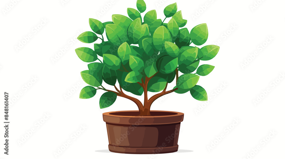 Tree in pot icon. Clipart image isolated on white b Stock Vector ...