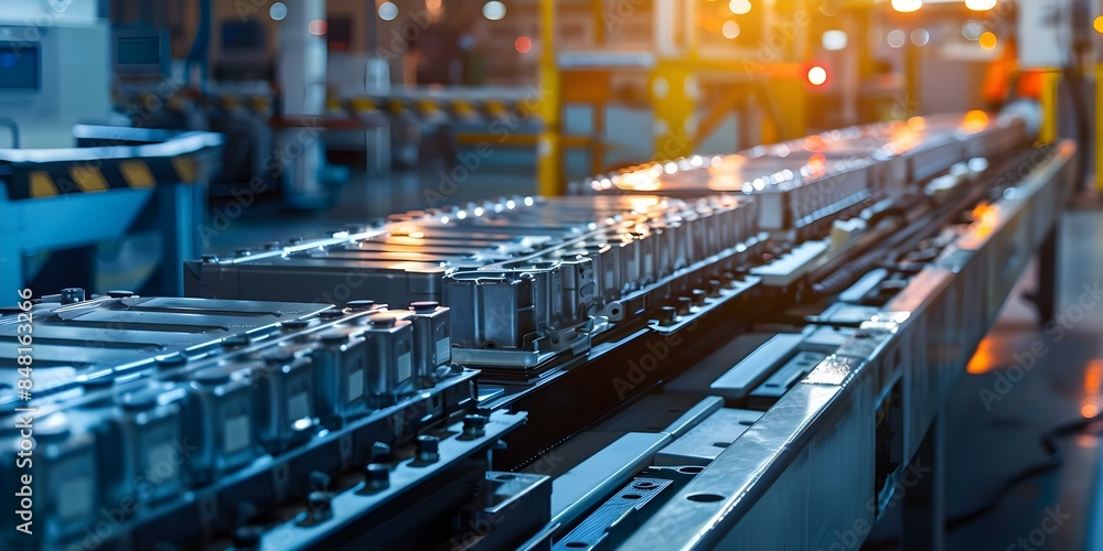 Assembly line producing lithiumion batteries for electric hybrid ...