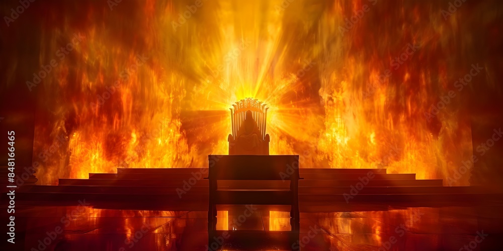 Bright light behind Jesus heavenly throne. Concept Religious Art ...