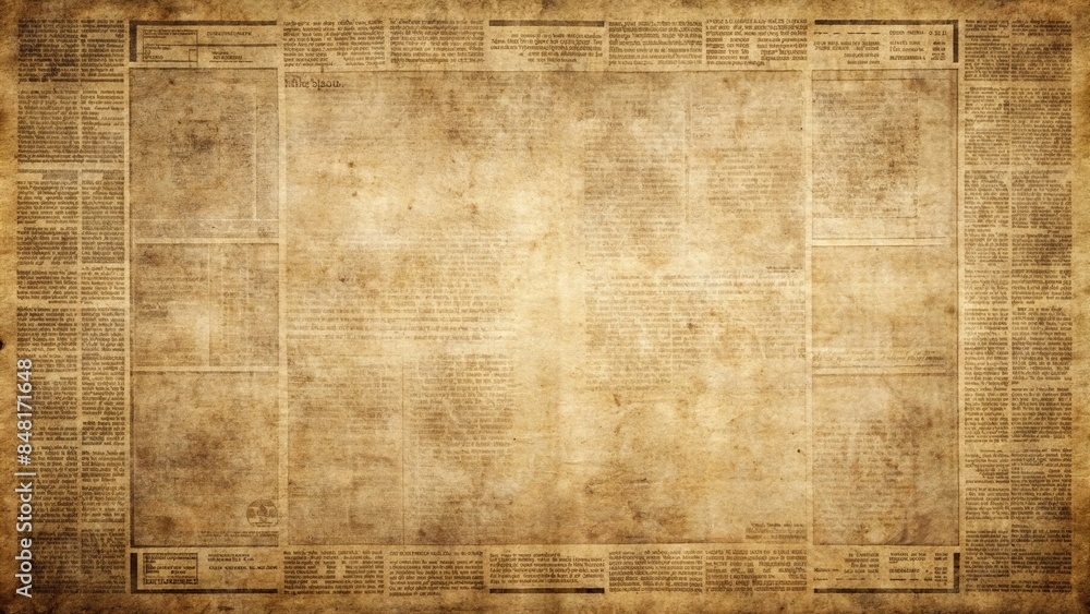 Vintage newspaper background with blank copy space for text or image ...