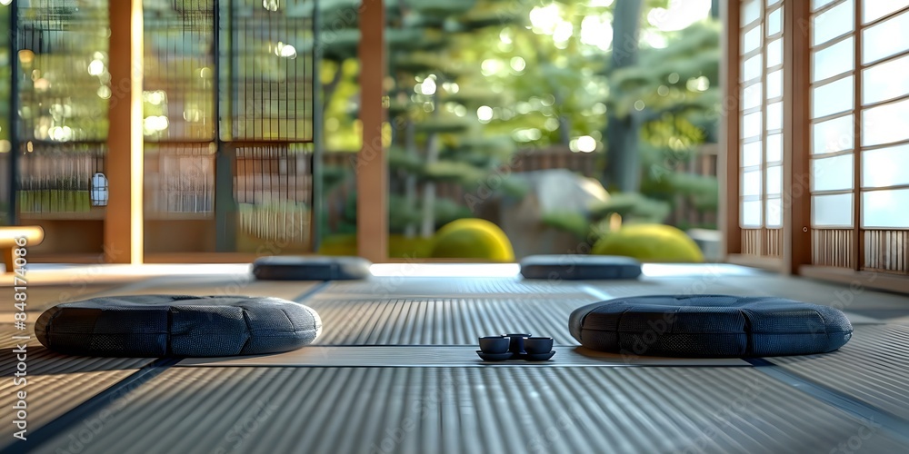 Traditional Japanese Ryokan Room Tatami Flooring, Shoji Screens, and ...
