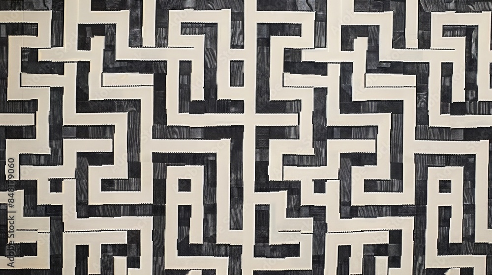 Design a classic Greek key pattern with interlocking lines and a ...