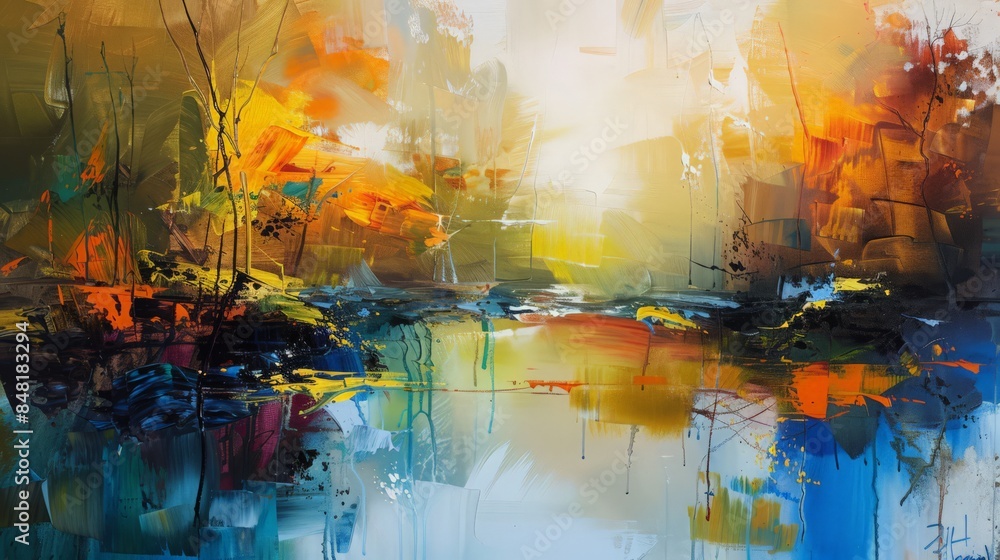 Explore the concept of abstract landscapes in painting. How do artists ...