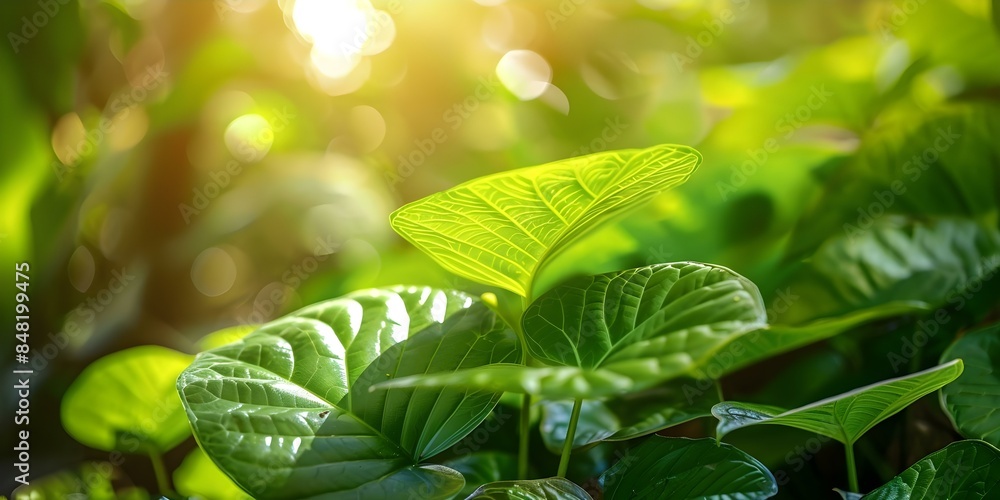 Fresh Kava Plant Leaves in a Polynesian Rainforest Garden A Closeup ...