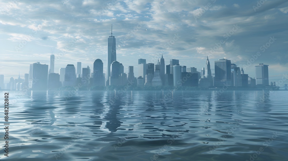 Rising sea levels flooding coastal areas, illustrating the consequences ...