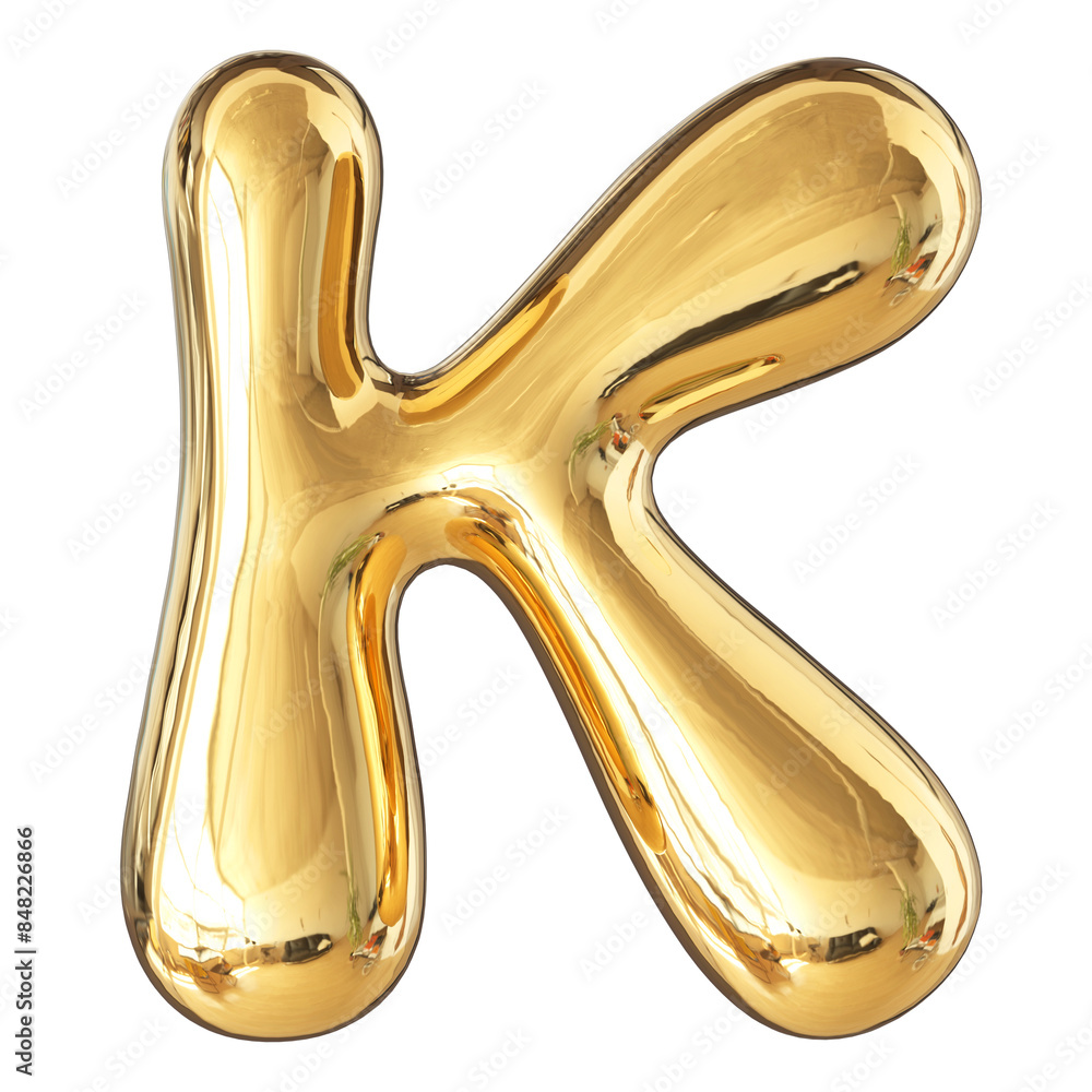 Gold 3D Font Letter K uppercase Stock Illustration | Adobe Stock