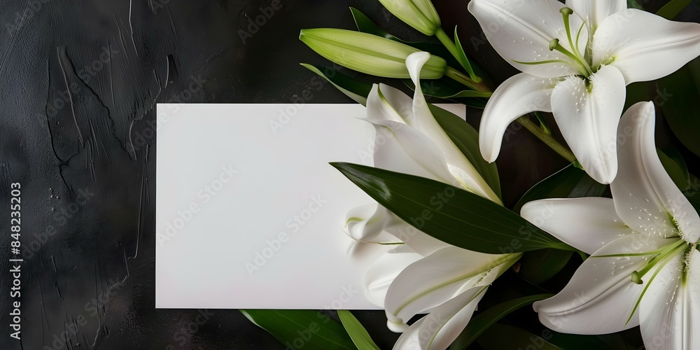 Condolence Card with White Lilies and Space for Personal Message ...