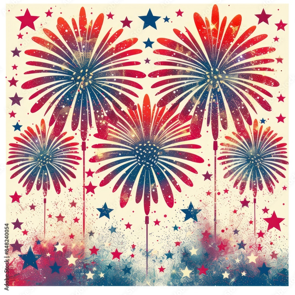 Single Firework with a starburst isolated on transparent, flat vector ...