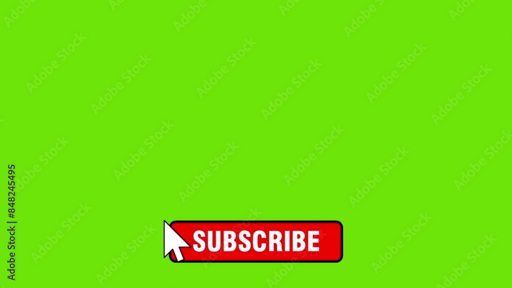 Mouse Click Subscribe Button Animation on Green Screen Background Stock ...