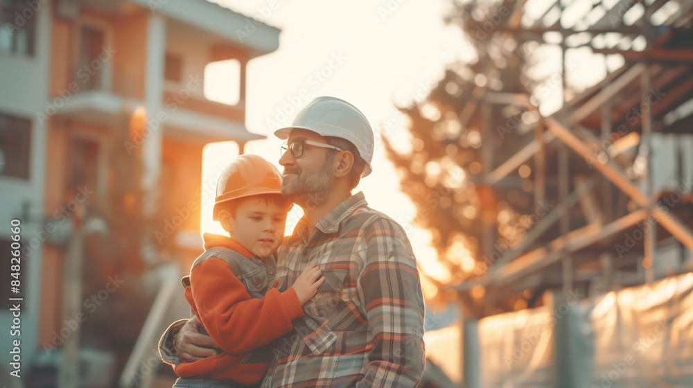 Bring Your Child to Work Day: Young Father and Son Bond in Construction ...