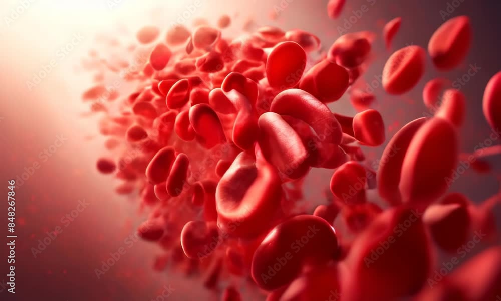 Movement of red bloodstream cells within human blood vessels, Red Blood ...