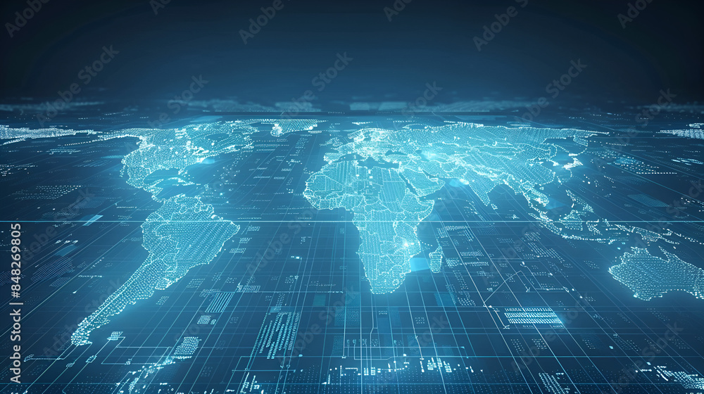 mapa del mundo continentes mapa digital virtual con datos digitales de ...