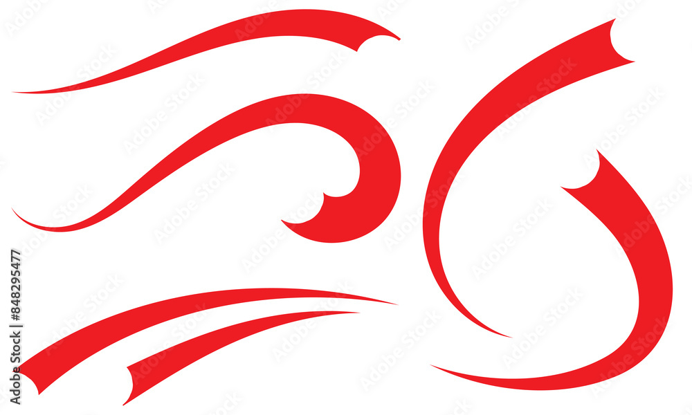 Typographic swash and swooshes tails. Retro swishes and swashes for ...