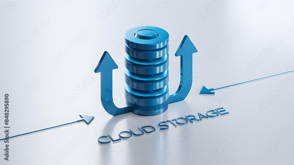 Above and below this structure are arrows, indicating data upload and ...