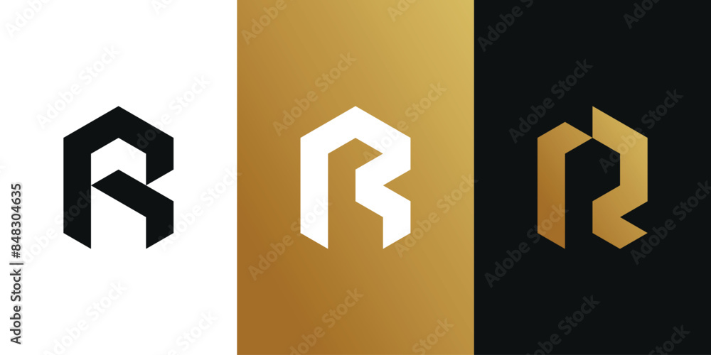 Set of letter R logo designs with creative concept. Premium Vector ...