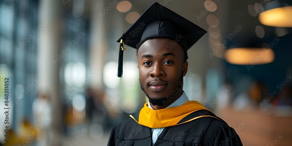 Portrait of a young Black graduate A symbol of success, hope, and ...