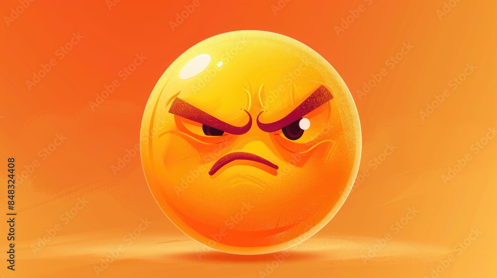 The cartoon illustration conveys a sour facial expression with an ...