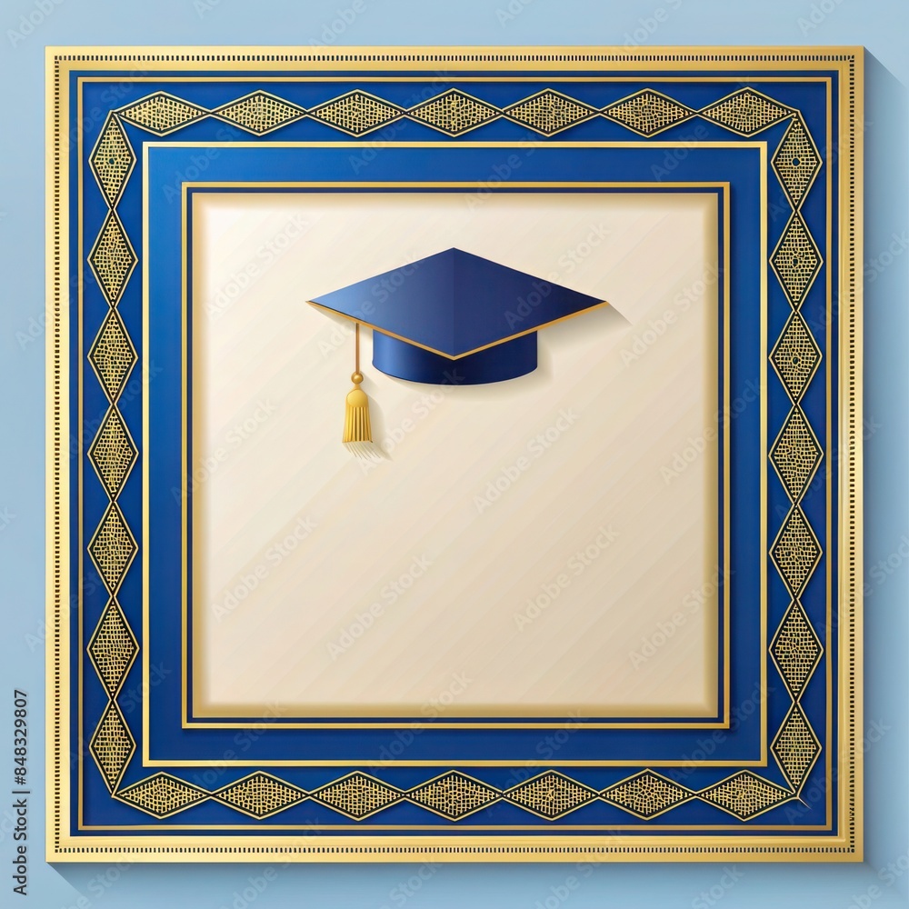 Foto de premium elegant blue and gold graduation certificate frame ...