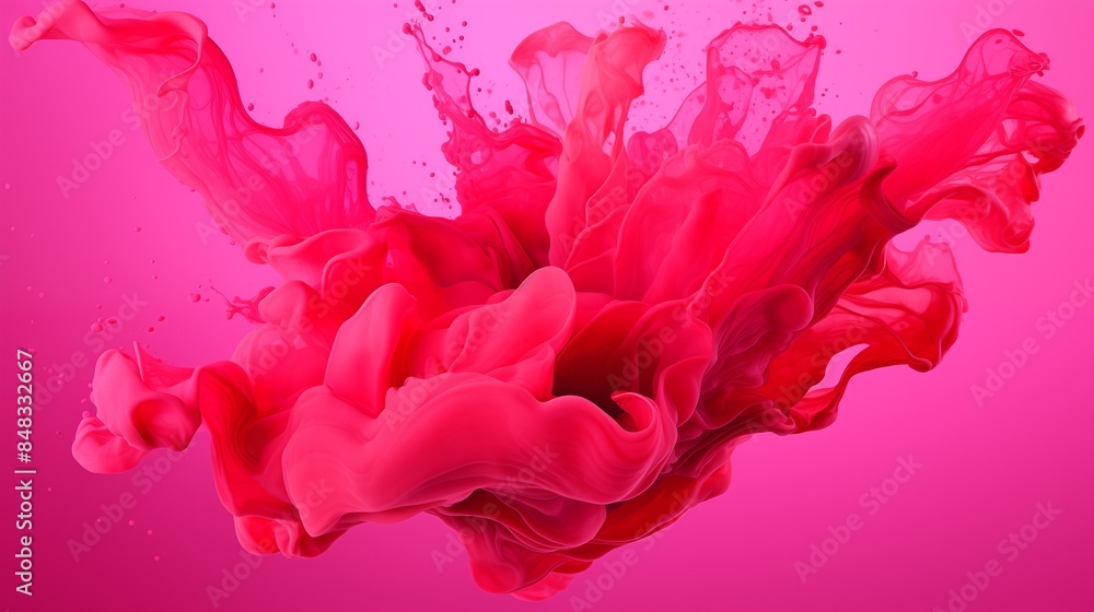 Vibrant Pink Splash Elevating Modern Spaces with Liquid Splash Art ...
