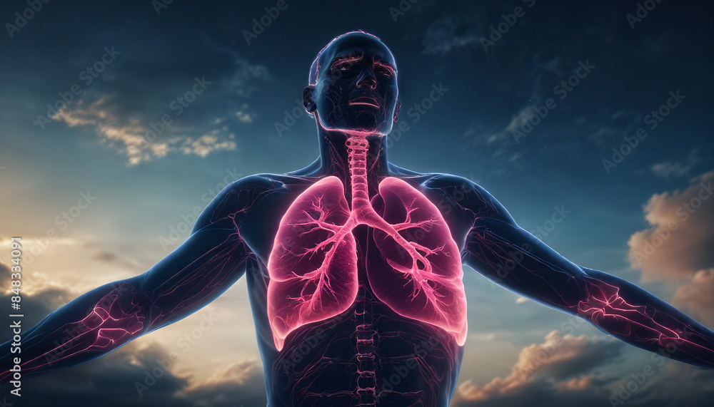 High-Resolution Illustration of Human Lungs: Advanced Respiratory ...