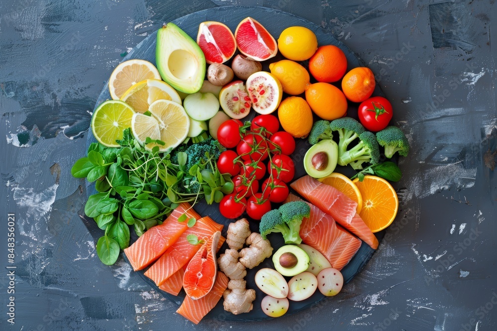 Vibrant Nutritional Comparison Chart Featuring Fresh Ingredients ...