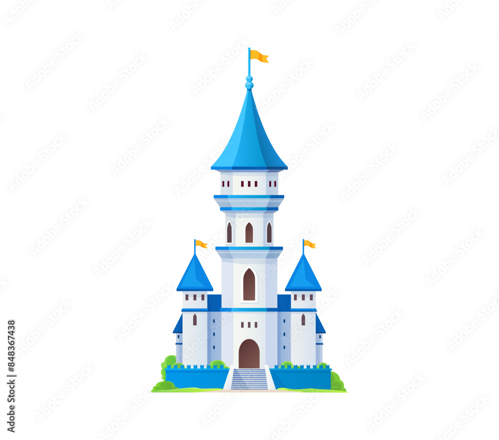 Cartoon castle, kingdom palace. Isolated vector medieval building ...