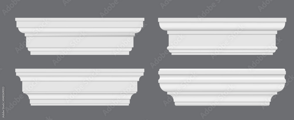 Trim molding, moulding cornice, house wall skirting interior white ...