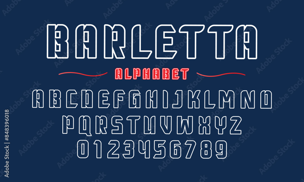 Editable typeface vector. Barletta sport font in american style for ...
