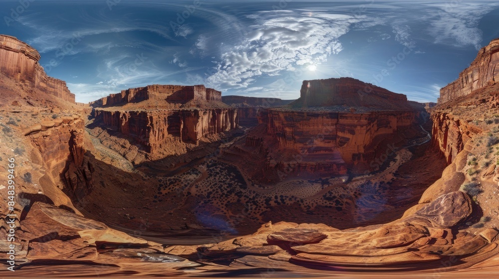 Fotka „360 degree view of a canyon in HDRI equirectangular projection ...