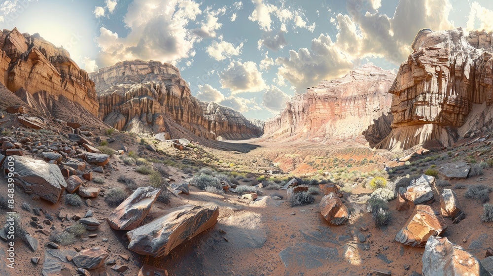 360 degree view of a canyon in HDRI equirectangular projection, canyon ...