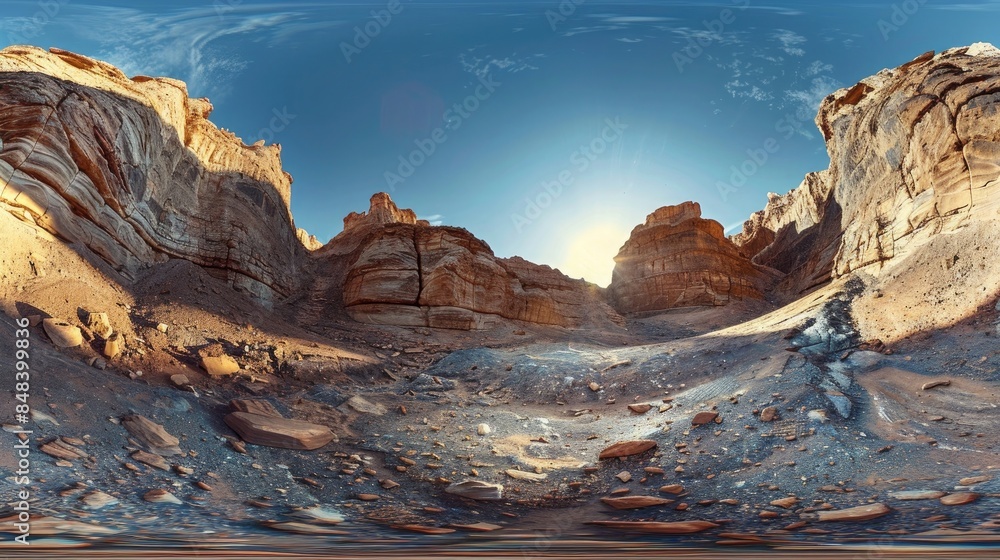 Foto de 360 degree view of a canyon in HDRI equirectangular projection ...