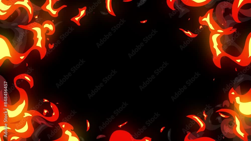 2d elements of FX FIRE. Animated fire effects. 2d Cartoon fire ...