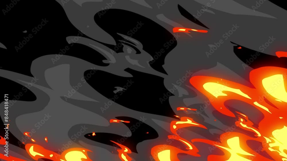2d elements of FX FIRE. Animated fire effects. 2d Cartoon fire ...