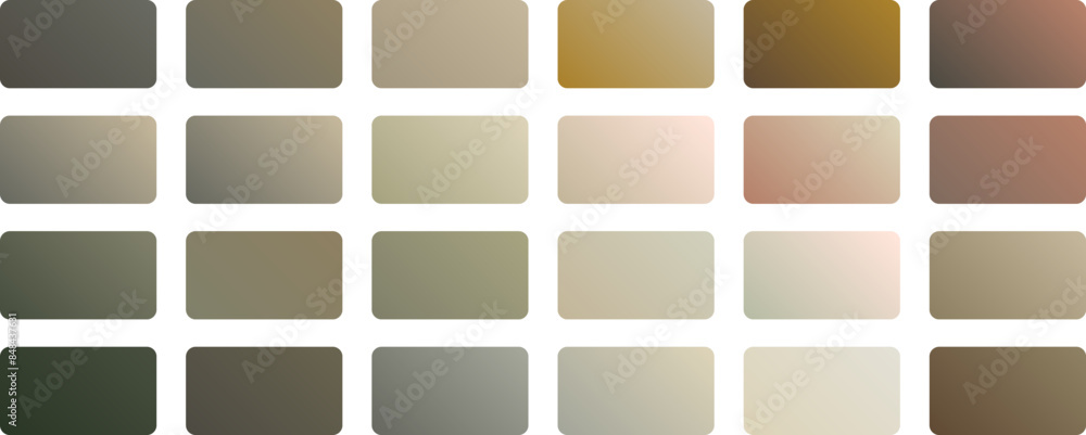 Collection of gradient swatches of natural colors. Paint pastel palette ...