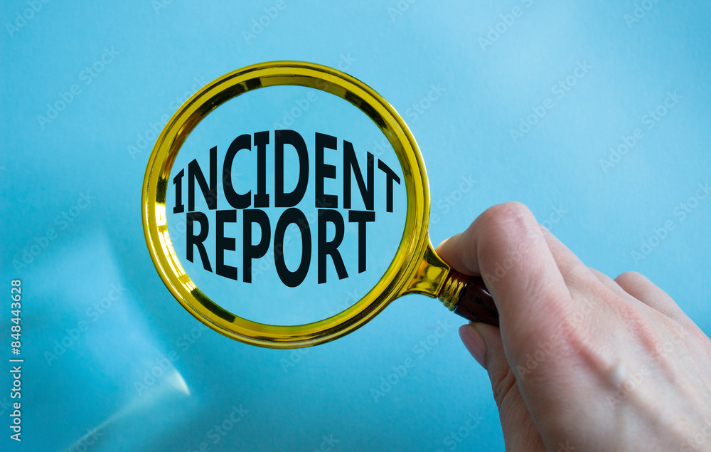 Incident Report symbol. Concept word Incident Report on magnifying ...