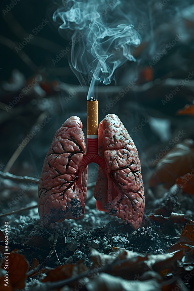 Smoking effect on human lungs. Concept of no smoking and World No ...