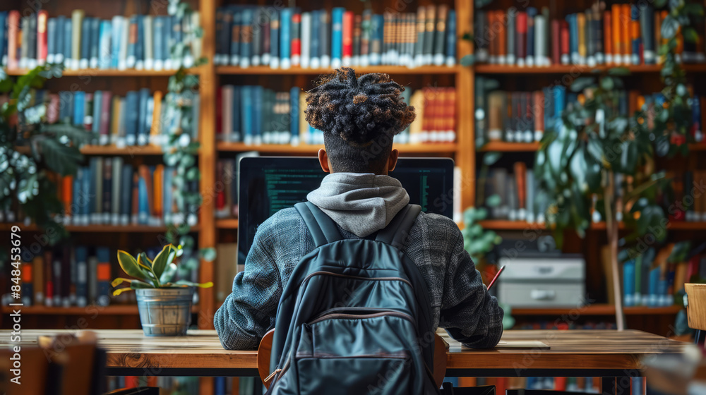 An online learning setup with a student attending a virtual class ...