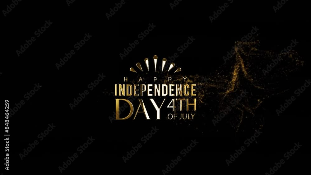 Happy 4th of July Independence Day Golden Text Animation, Fourth of ...