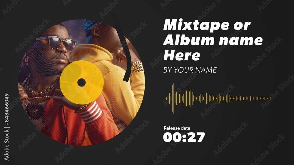 Modern Urban Mixtape Album Song Promotion Stock Template | Adobe Stock