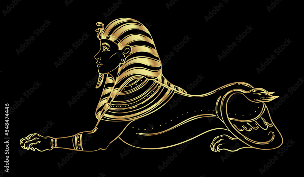 Sphinx, Egyptian mythical creature with head of human, body of lion and ...