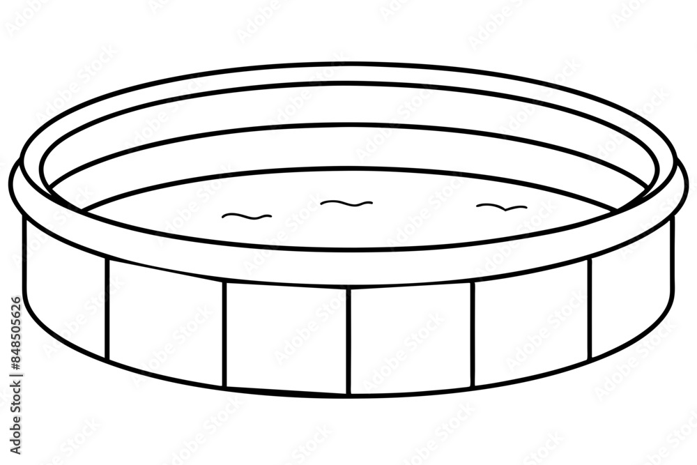 Baby bath tub outline drawing vector image on white background Stock ...