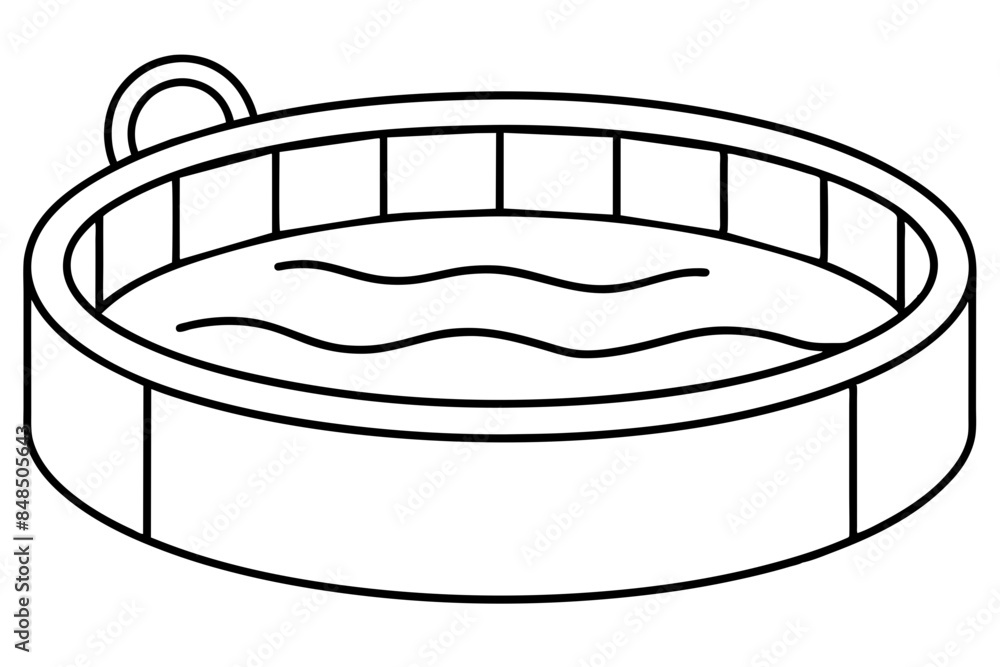 Baby bath tub outline drawing vector image on white background Stock ...