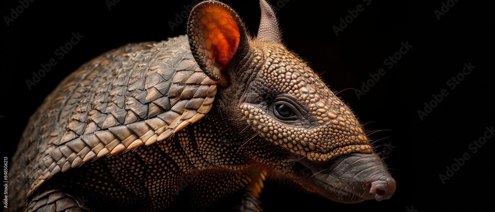 Armadillo mammal known for its armored shell and burrowing habits ...