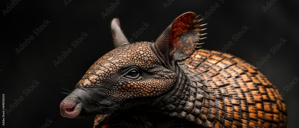 Armadillo mammal known for its armored shell and burrowing habits ...