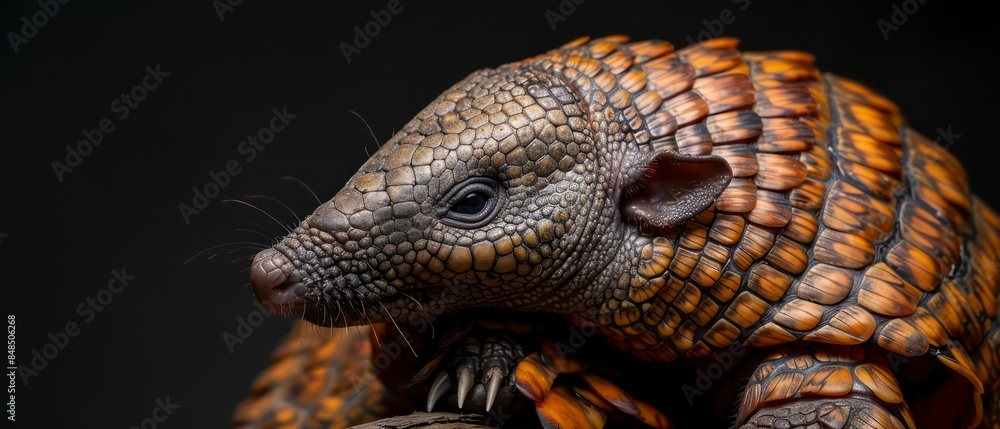 Armadillo mammal known for its armored shell and burrowing habits ...