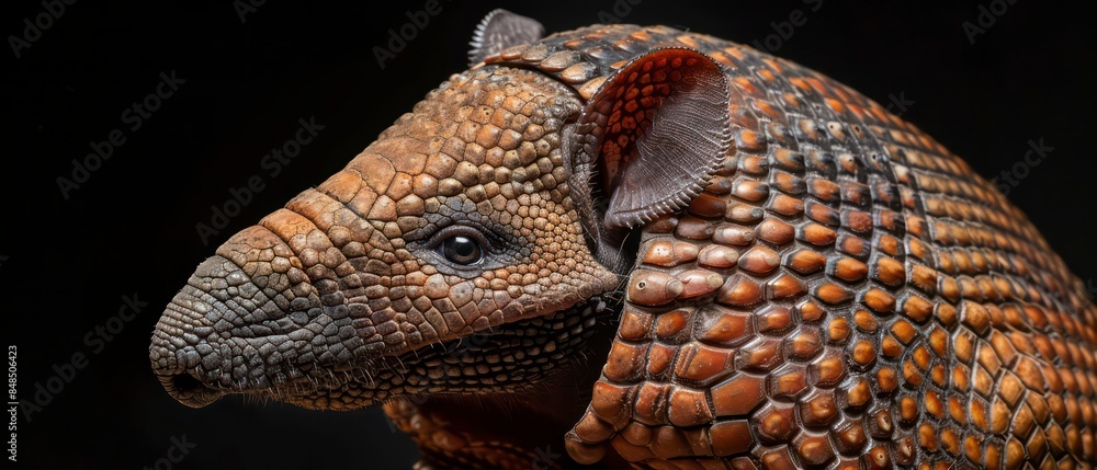 Armadillo mammal known for its armored shell and burrowing habits ...
