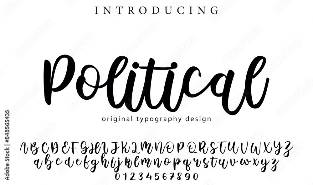 Political Font Stylish brush painted an uppercase vector letters ...