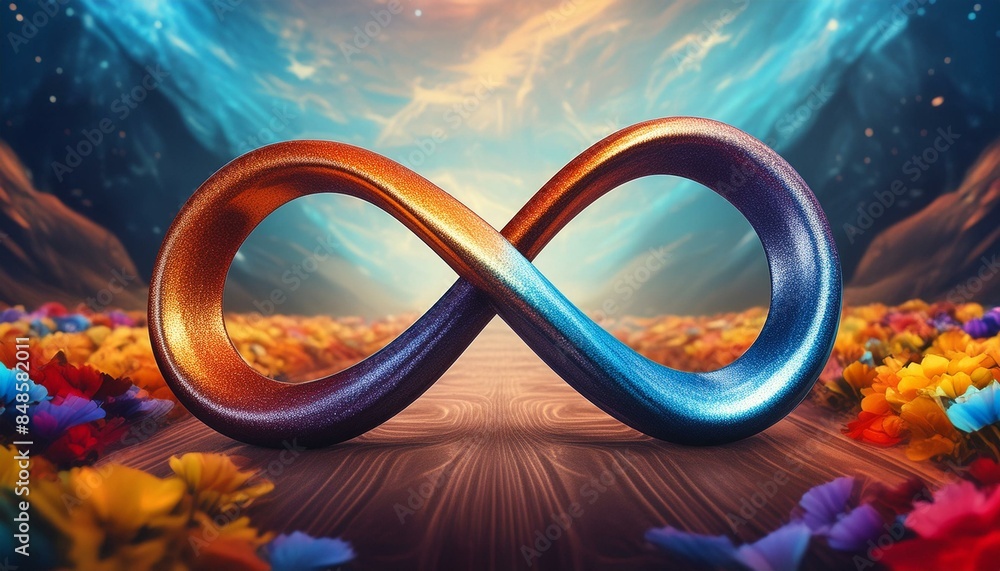 World Autism Awareness Day background with rainbowcolored infinity ...